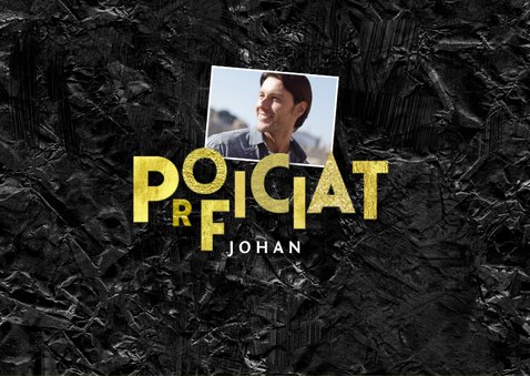 Verjaardagskaart man proficiat gouden letters | Kaartje2go