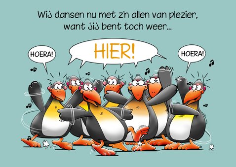 Welkom thuis kaart collega terug op zijn werk | Kaartje2go