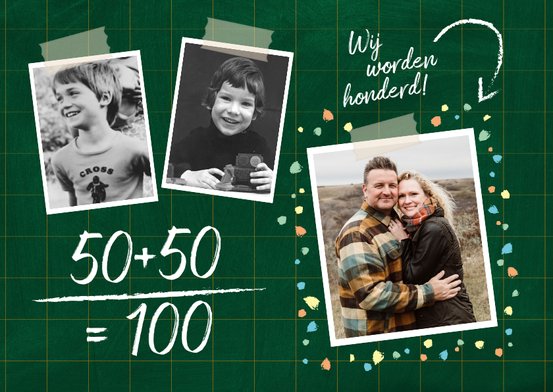 Samen 100 jaar? Samen feestje 40, 50, 60 of 80 | Kaartje2go