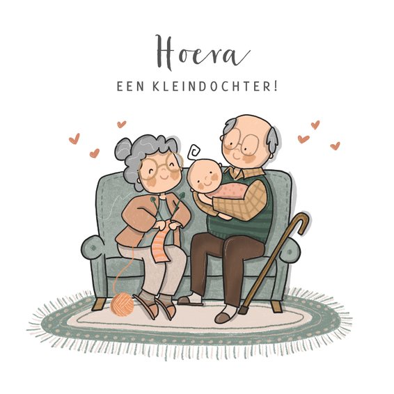 Kaart opa en oma geworden | Felicitatie kleinkind