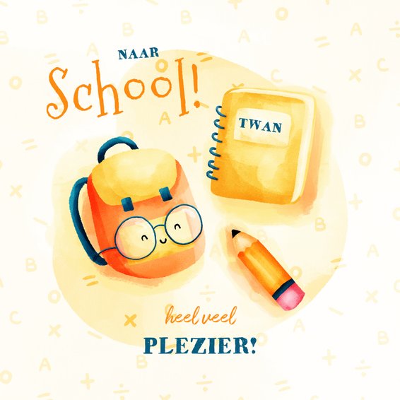 Eerste schooldag kaart | Kaartje2go