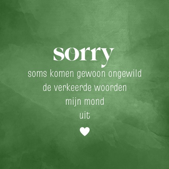 Sorry kaarten - Sorry zeggen met een kaart | Kaartje2go