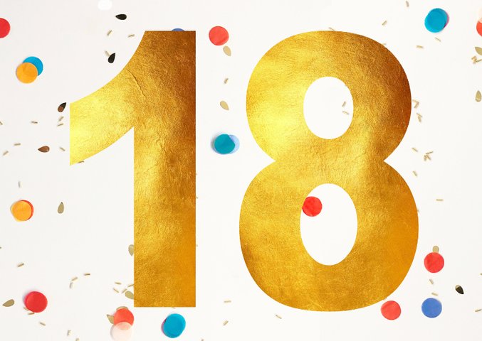 Verjaardagskaart 18 jaar | Grappige kaarten | Kaartje2go