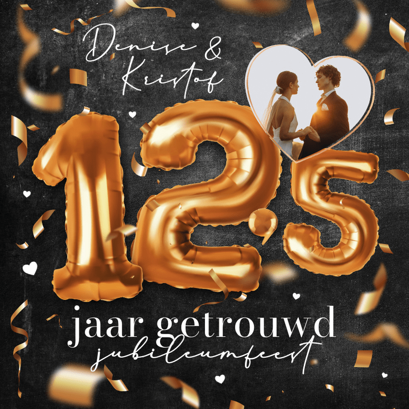 12,5 jaar getrouwd uitnodiging jubileum | Kaartje2go
