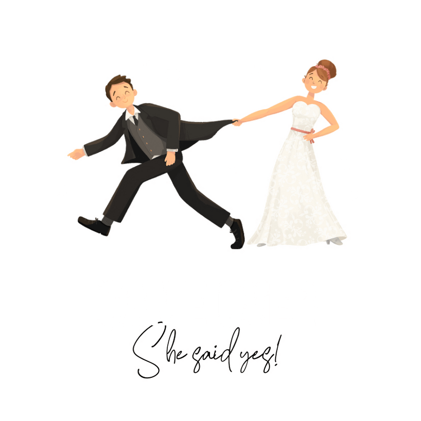 Grappige trouwkaart cartoon humor uitnodiging | Kaartje2go