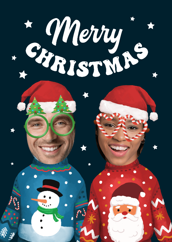 Kerstkaart humor grappig fotos foute kerst | Kaartje2go