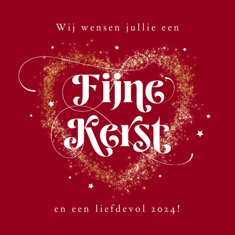 Kerstkaart liefdevol lichtjes hart fijne kerst | Kaartje2go