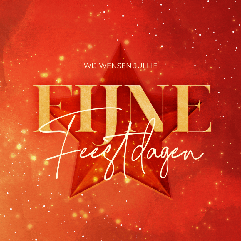 Rode zakelijke kerstkaart Fijne feestdagen met | Kaartje2go