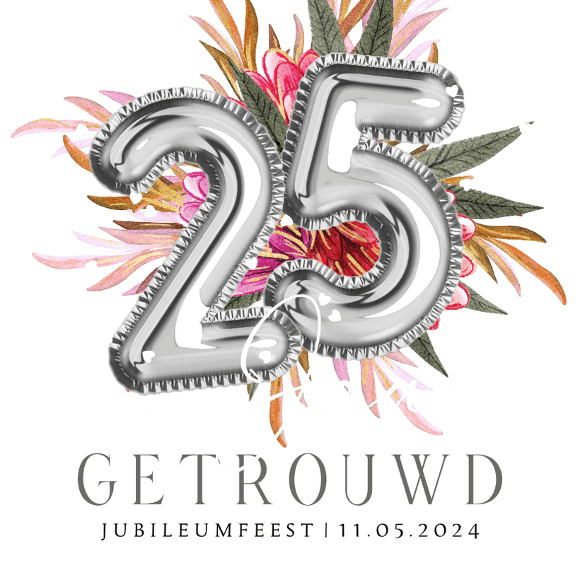 Stijlvolle uitnodigingskaart jubileum 25 jaar | Kaartje2go
