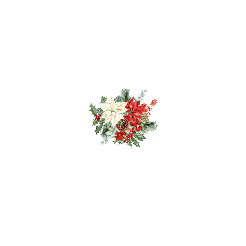 Trouwkaart kerstster met kersttakken | Kaartje2go