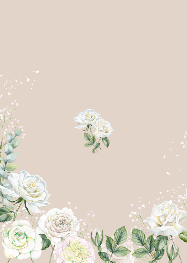 Trouwkaart save the date witte rozen met | Kaartje2go