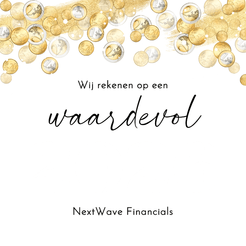 Zakelijke kerstkaart financieel geld goud | Kaartje2go