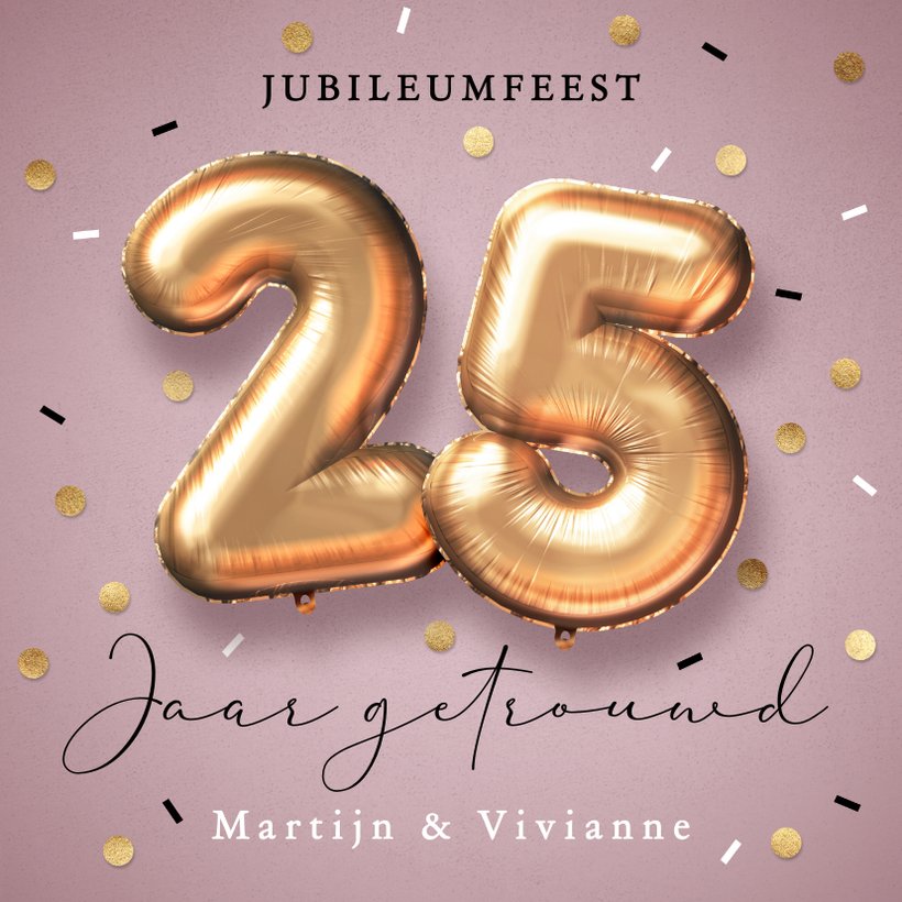 25 jaar jubileum uitnodiging ballonnen | Kaartje2go