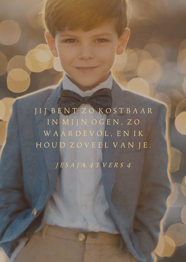 Bedankkaart communie grote foto transparant met | Kaartje2go Bedankkaart communie grote foto transparant met | Kaartje2go