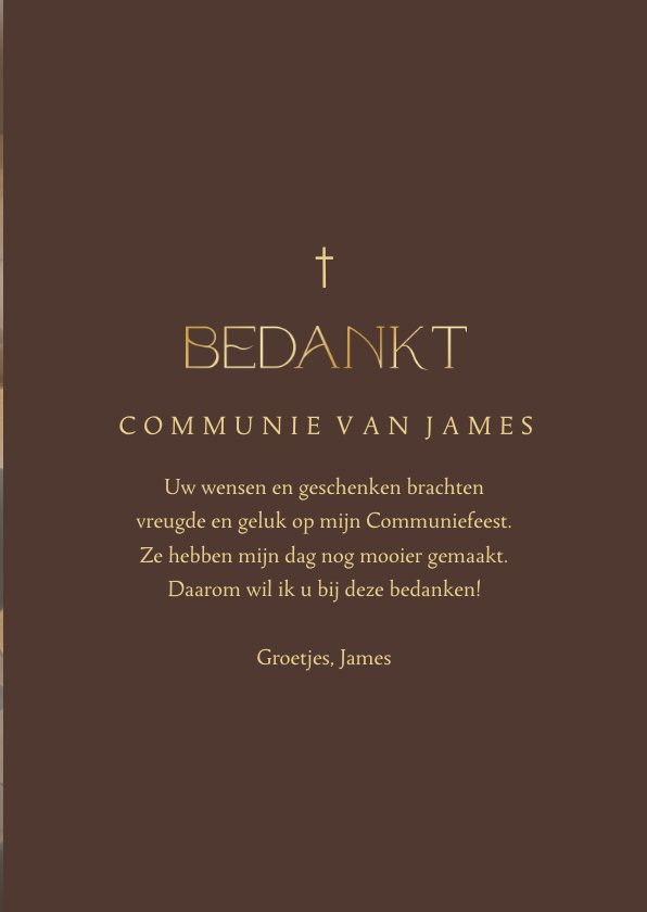 Bedankkaart communie grote foto transparant met | Kaartje2go Bedankkaart communie grote foto transparant met | Kaartje2go
