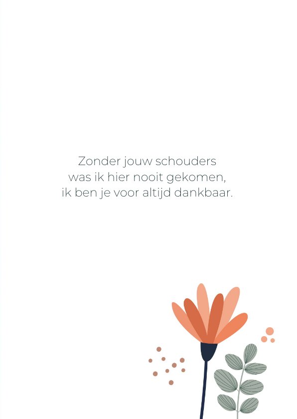 Bedankkaart met bloemen in enveloppe | Kaartje2go