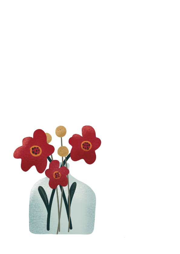 Bedankkaart met bos bloemen en kaartje: voor | Kaartje2go Bedankkaart met bos bloemen en kaartje: voor | Kaartje2go