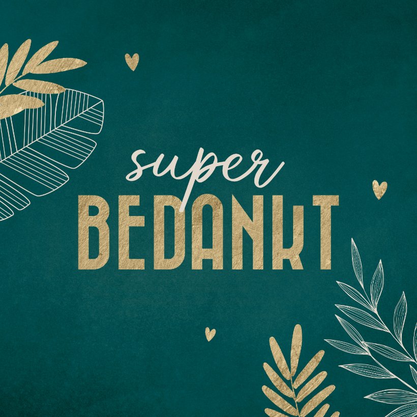 Bedankkaart met botanische elementen | Kaartje2go