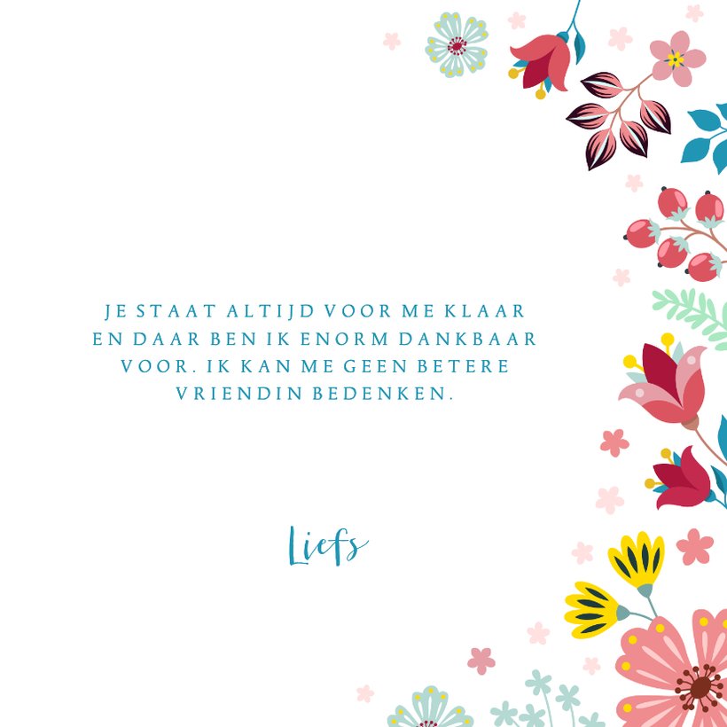 Bedankkaart met hart gevuld met bloemen | Kaartje2go