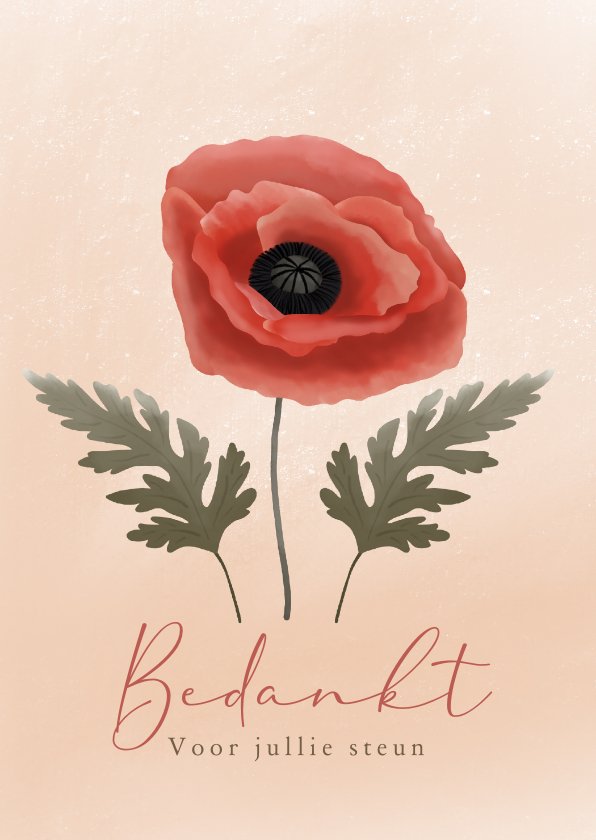 Bedankkaart overlijden met geschilderde | Kaartje2go
