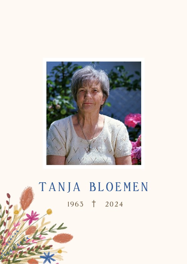 Bedankkaart overlijden met kleurrijke bos | Kaartje2go