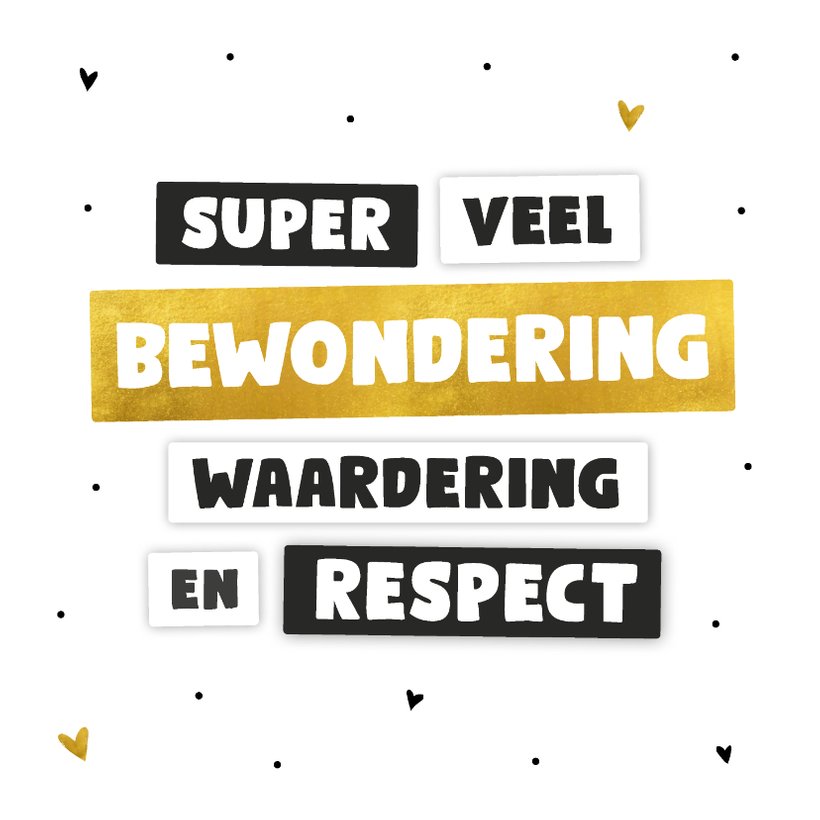Bedankkaart super veel bewondering, waardering | Kaartje2go