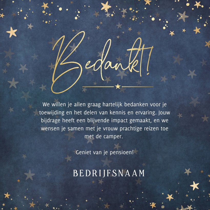 Bedankt afscheid collega met pensioen | Kaartje2go