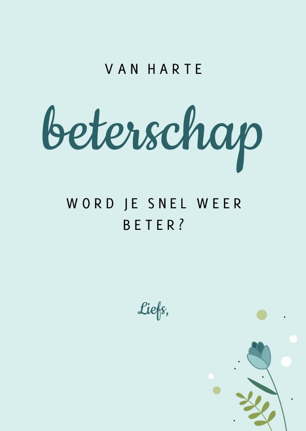 Beterschap met bos bloemen - Beterschapskaarten | Kaartje2go