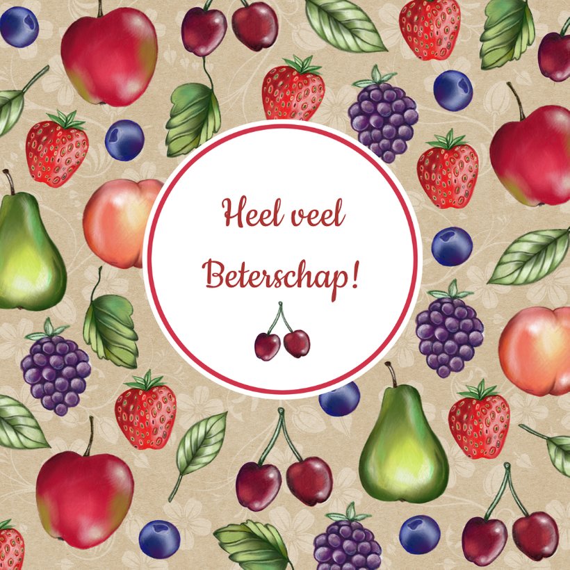 Beterschap veel fruit - Beterschapskaarten | Kaartje2go