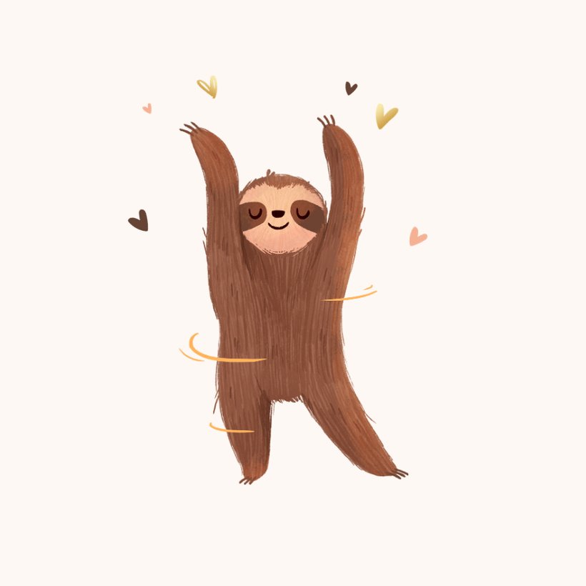 Beterschapskaart luiaard rustig aan get well | Kaartje2go