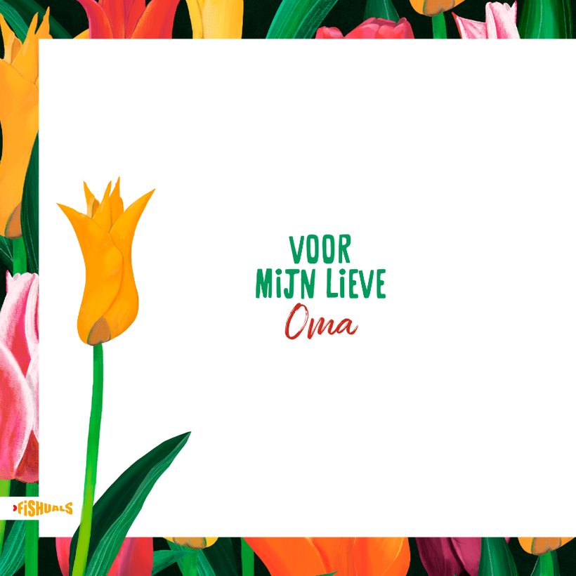 Beterschapskaart met kleurrijke tulpjes | Kaartje2go