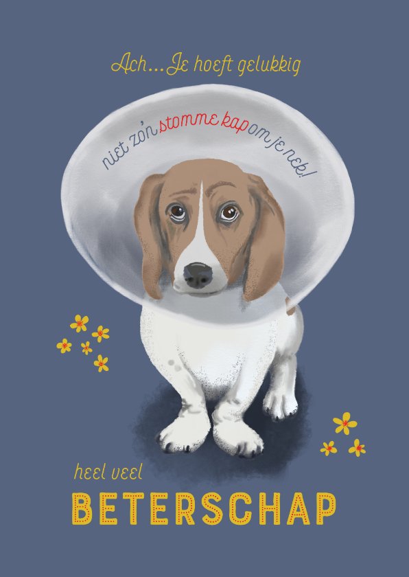 Beterschapskaart na operatie- Geen kap om | Kaartje2go