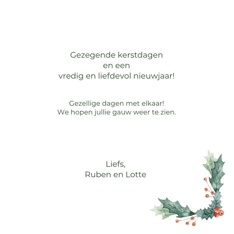 Christelijke kerstkaart beige krans | Kaartje2go