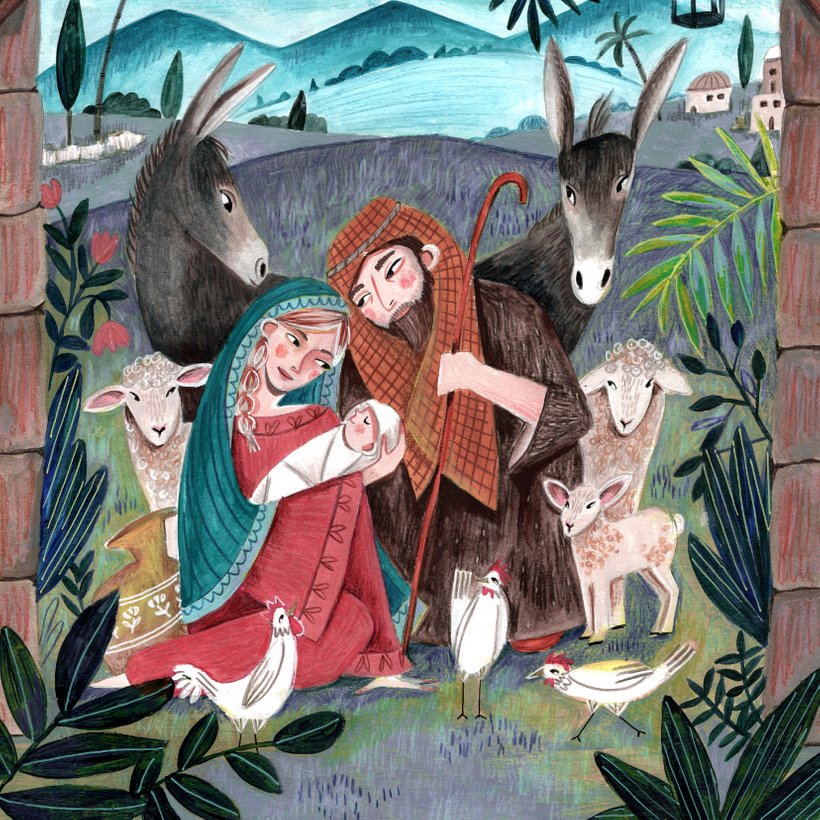 Christelijke kerstkaart Maria en Jozef | Kaartje2go