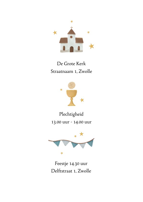 Communiefeest outfit illustraties uitnodiging | Kaartje2go
