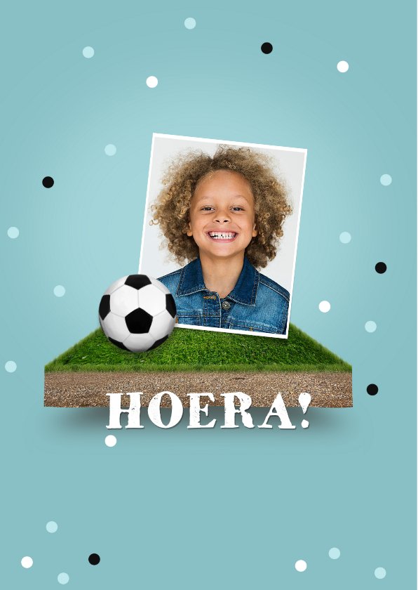 Communiefeest voetbal speler confetti | Kaartje2go