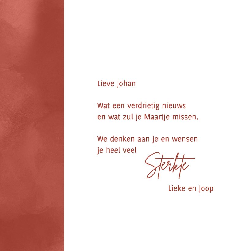 Condoleance Gedicht over verlies en gemis | Kaartje2go