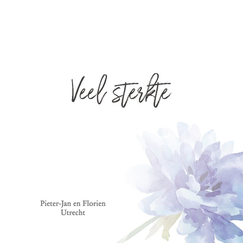 Condoleance- kaart met gedicht blauw | Kaartje2go