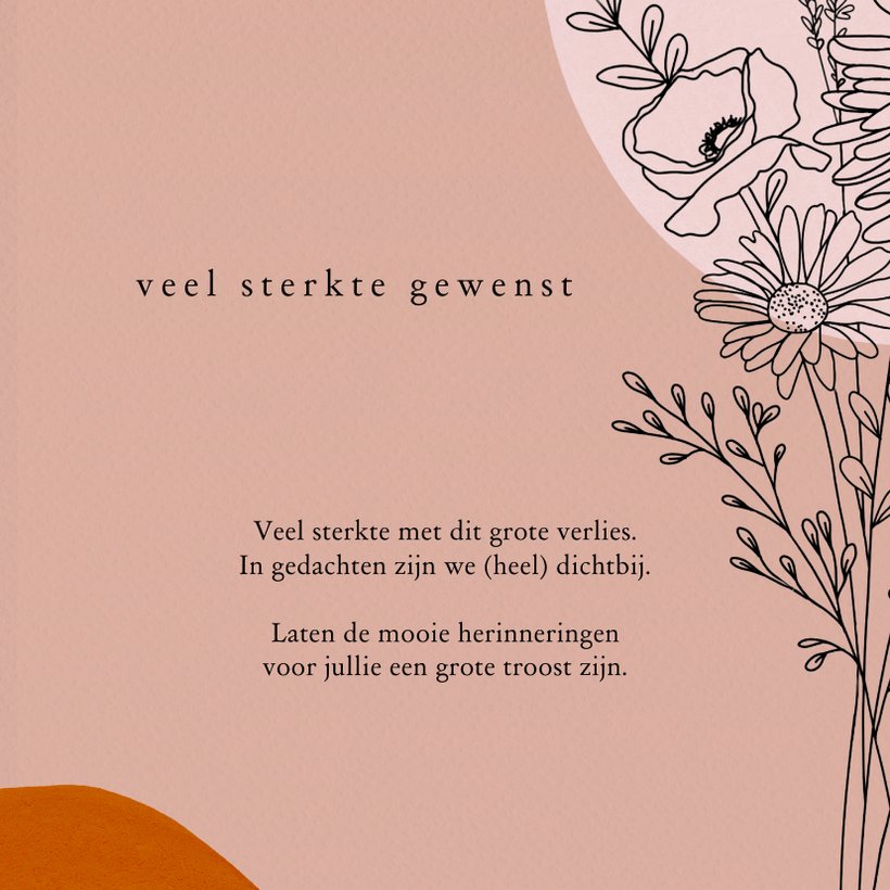 Condoleance met oprechte deelneming roze | Kaartje2go