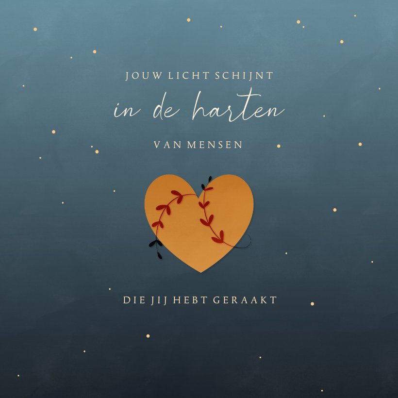 Condoleancekaart hart met sterrenhemel | Kaartje2go