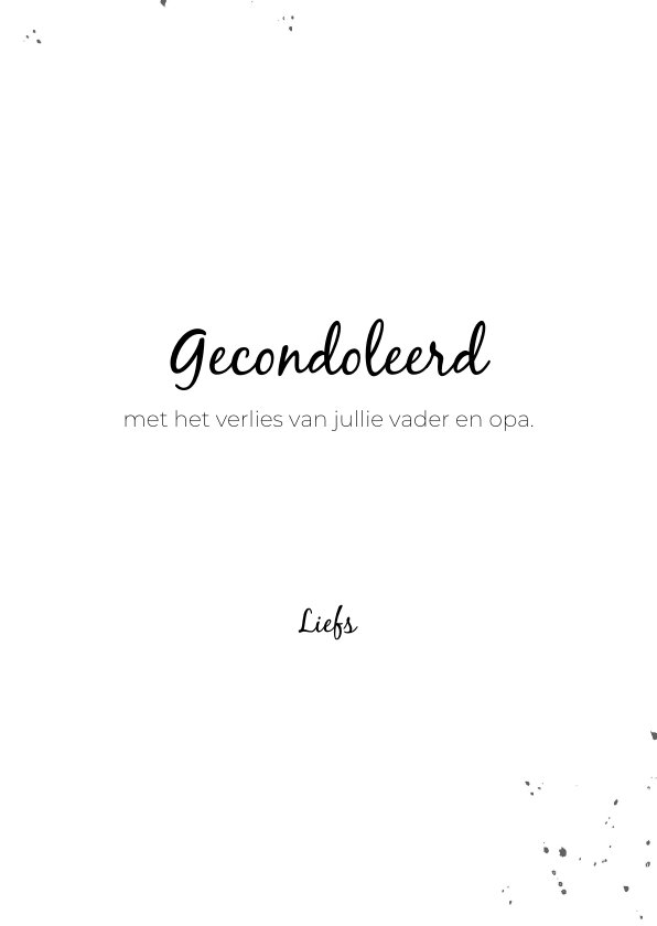 Condoleancekaart met lijntekening van een pluim | Kaartje2go