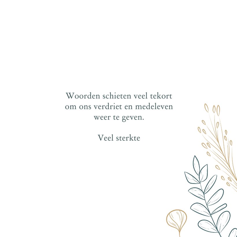 Condoleancekaart met lijntekeningen | Kaartje2go