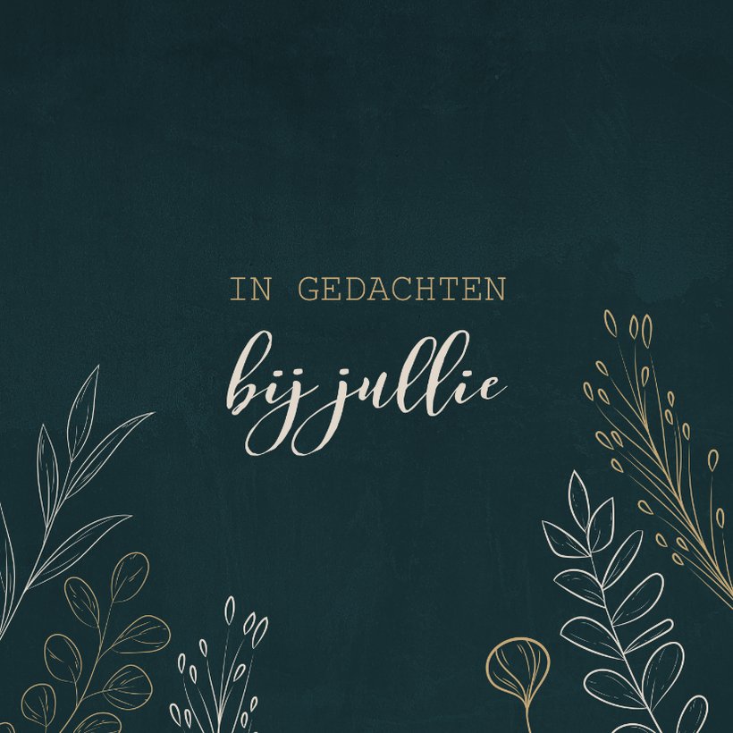 Condoleancekaart met lijntekeningen | Kaartje2go