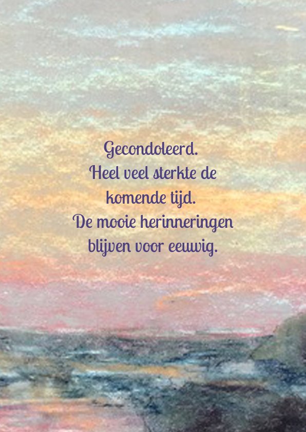 Condoleancekaart zee met rotsen | Kaartje2go