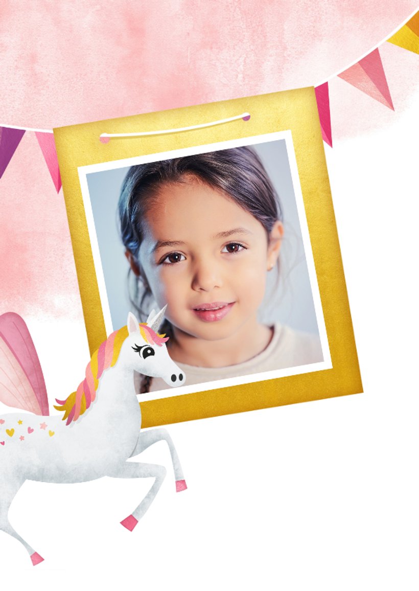 Eenhoorn kinderfeestje verjaardag uitnodiging | Kaartje2go