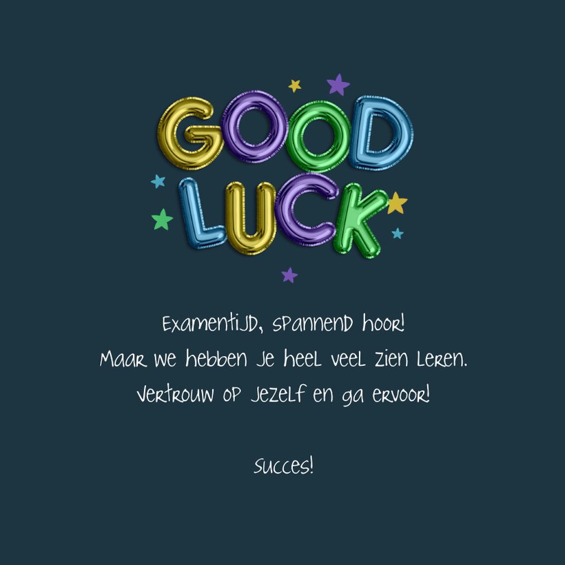 Examenkaart good luck succes wenskaart | Kaartje2go