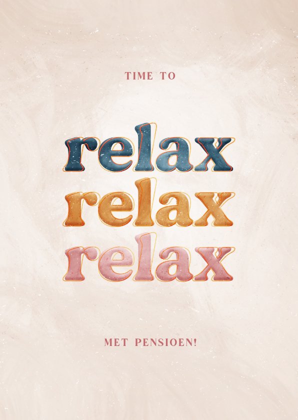 Feliciatiekaart relax typografisch retro | Kaartje2go