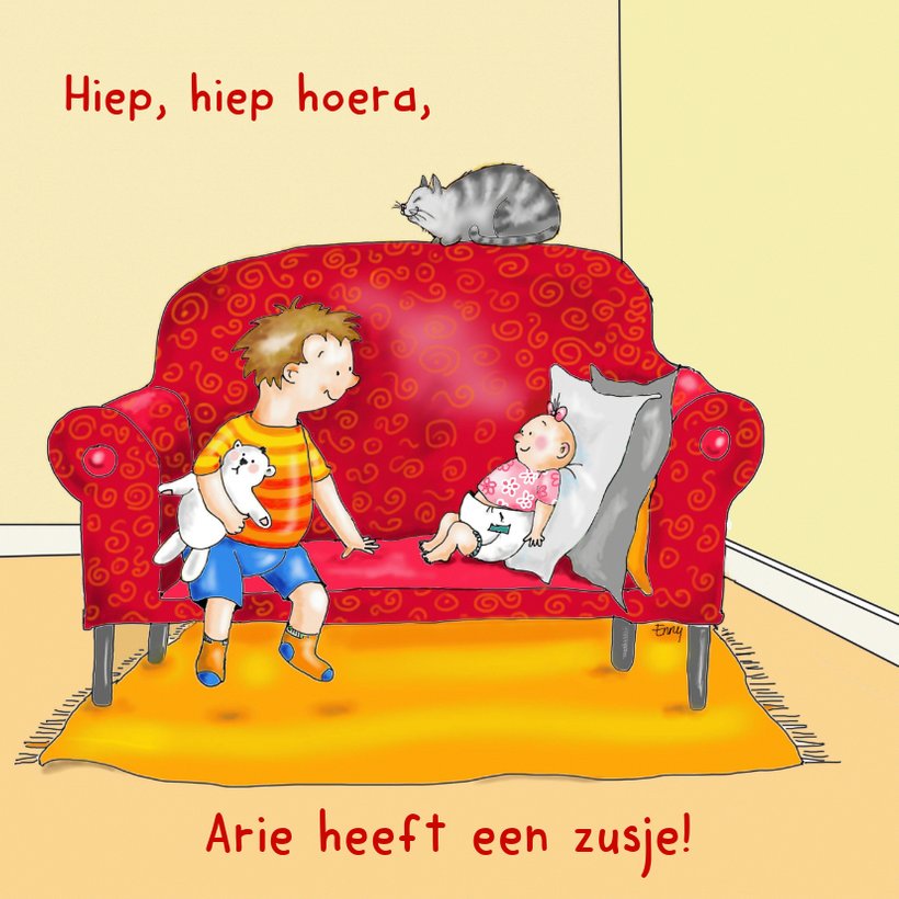 Felicitatie er is een zusje geboren | Kaartje2go