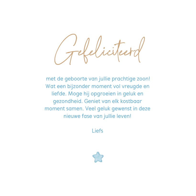 Felicitatie geboorte jongen waslijntje | Kaartje2go