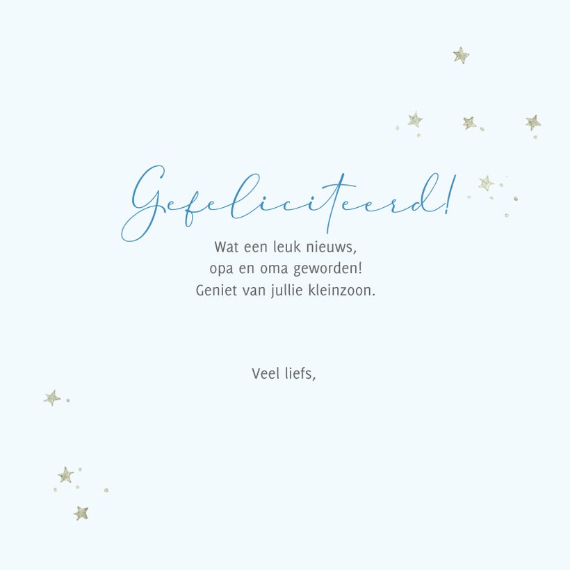 Felicitatie geboorte kleinzoon baby op maan met | Kaartje2go
